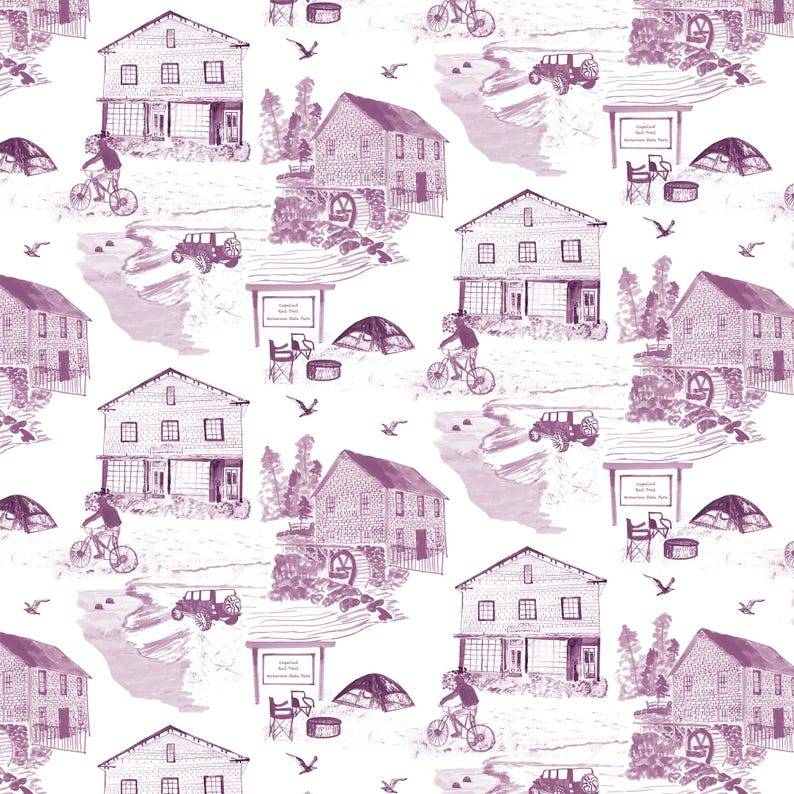 Brewster, Cape Cod Toile Wallpaper | Peel and Stick, Pasted & Prepasted ...