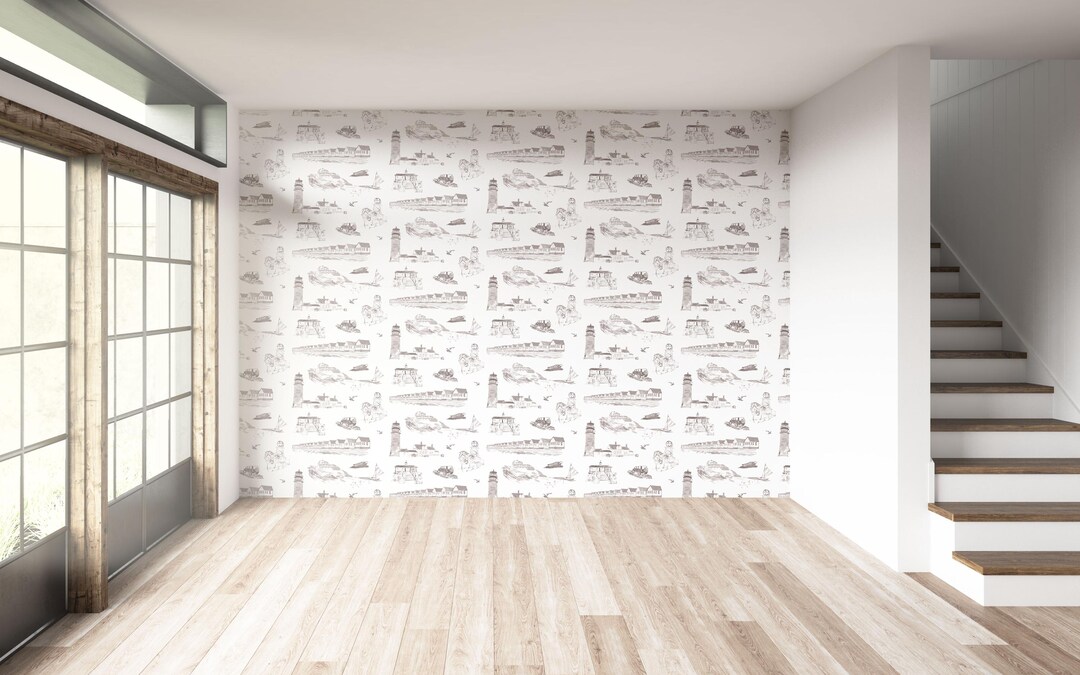 Truro Toile De Juoy Cape Cod Wallpaper - Etsy