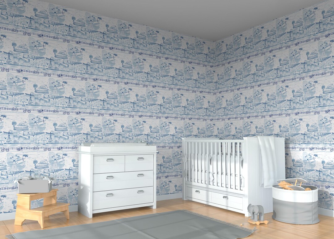 Wellfleet Toile Cape Cod Wallpaper - Etsy