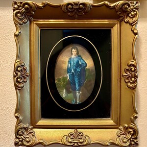 Victorian Glass Art Thomas Gainsborough blue Boy - Etsy
