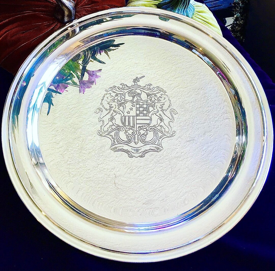 Heraldic Crested Silver Plated Tray - Etsy