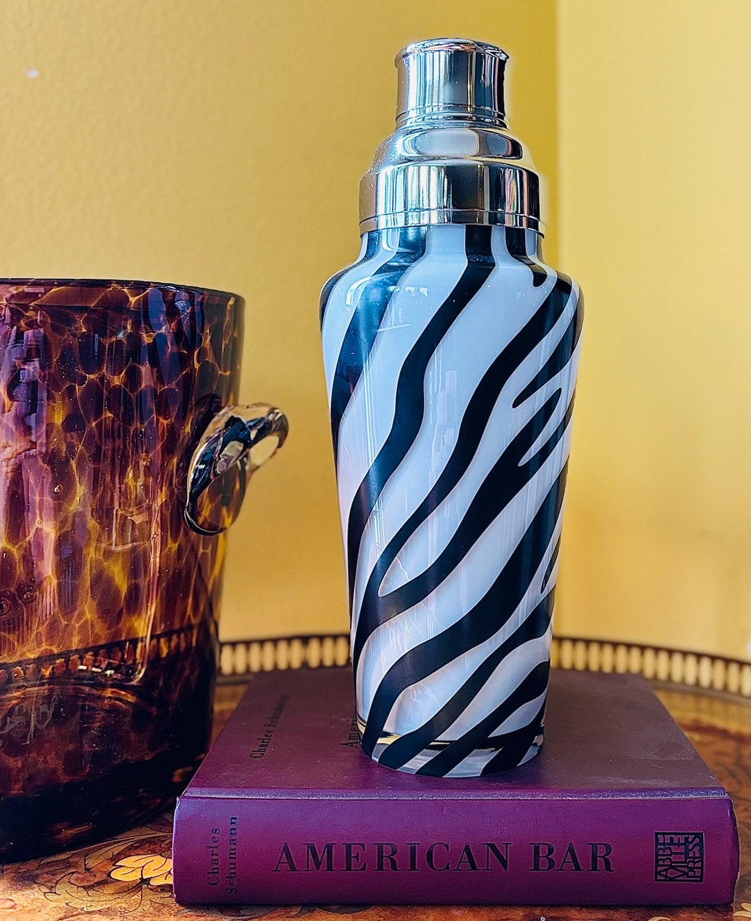Murano Handpainted & Handblown Zebra Cocktail Shaker - Etsy