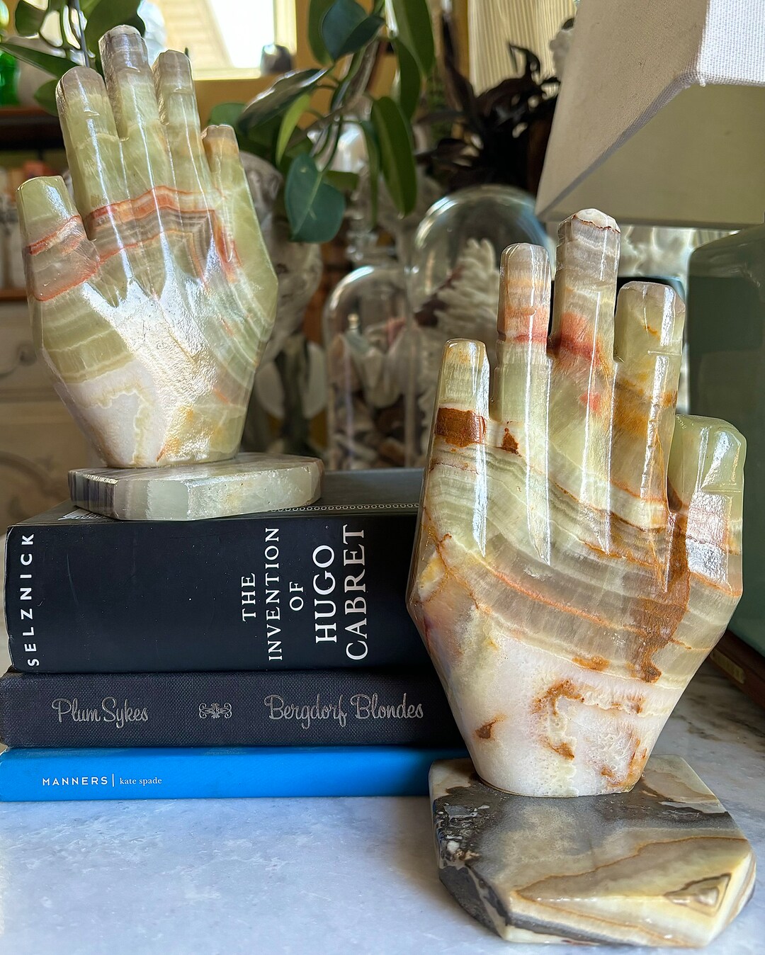 Mid-century Onyx Hands Bookends - Etsy