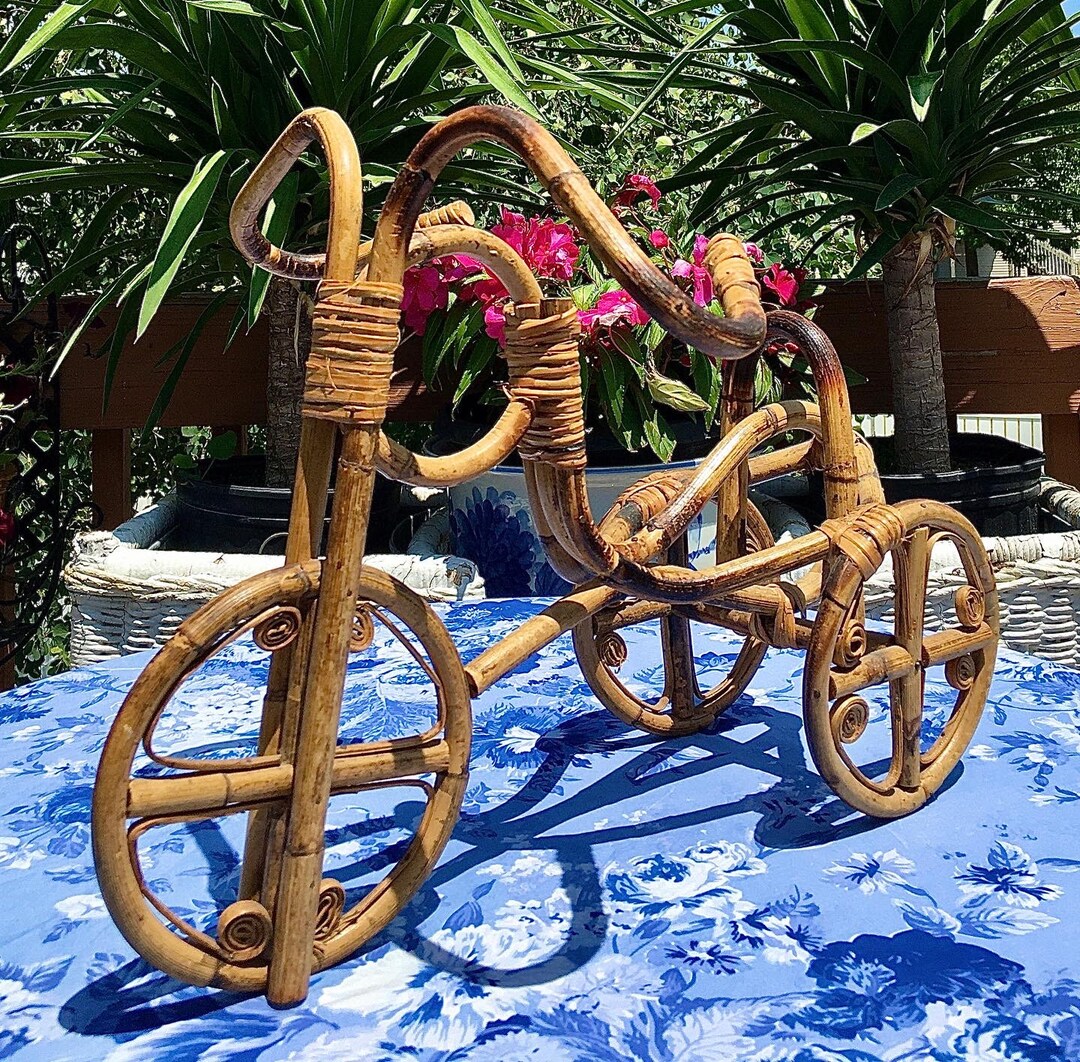 Vintage Tortoise Bamboo Bicycle Art - Etsy