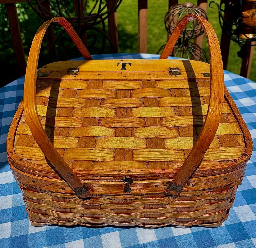 Antique Monogram Rindge Pie Basket “T” - Etsy