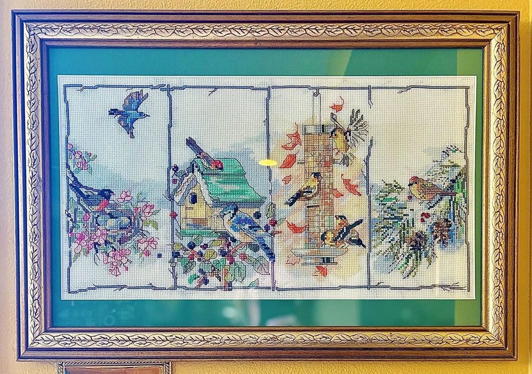 Jan Lynn Four Seasons Framed Cross-stitch Art - Etsy