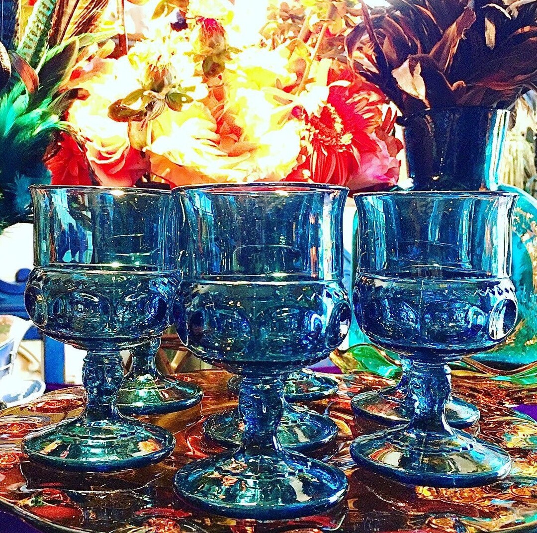 Tiffin Kings Crown Sapphire Goblets *set of 7 - Etsy