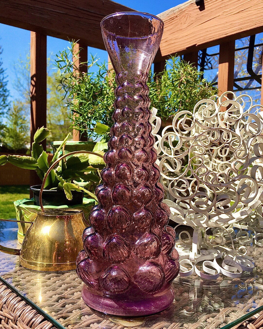 Rare Blenko Wayne Husted Lilac Bubble Vase - Etsy