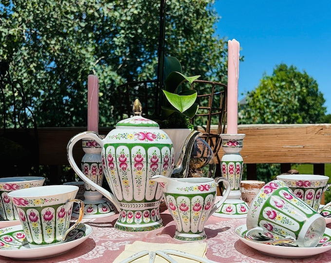 Sorelle, Italy Hand Painted Porcelain Tea Set *17 Piece - Etsy