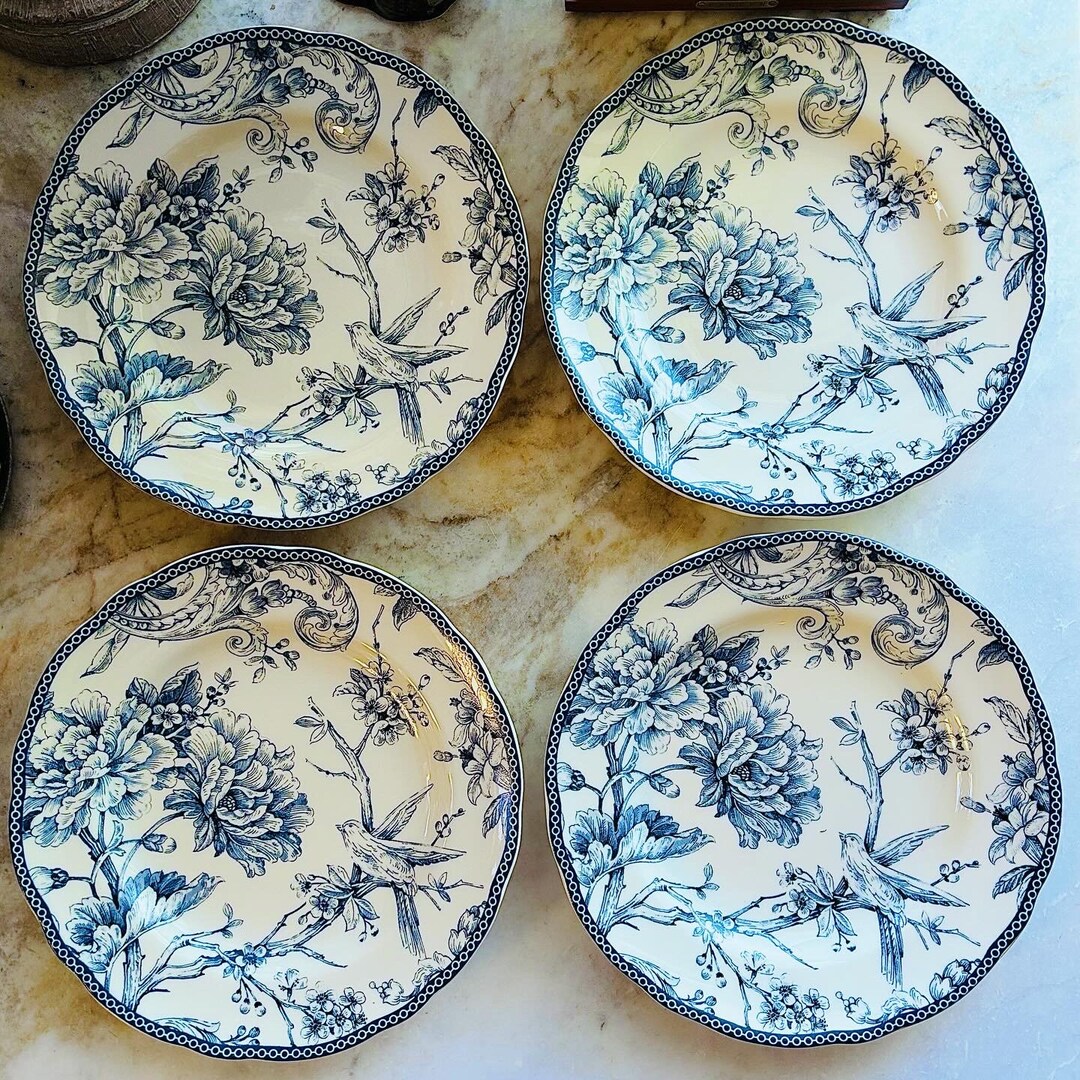 Adelaide Blue Toile Plates by Vintage 222 Fifth - Etsy