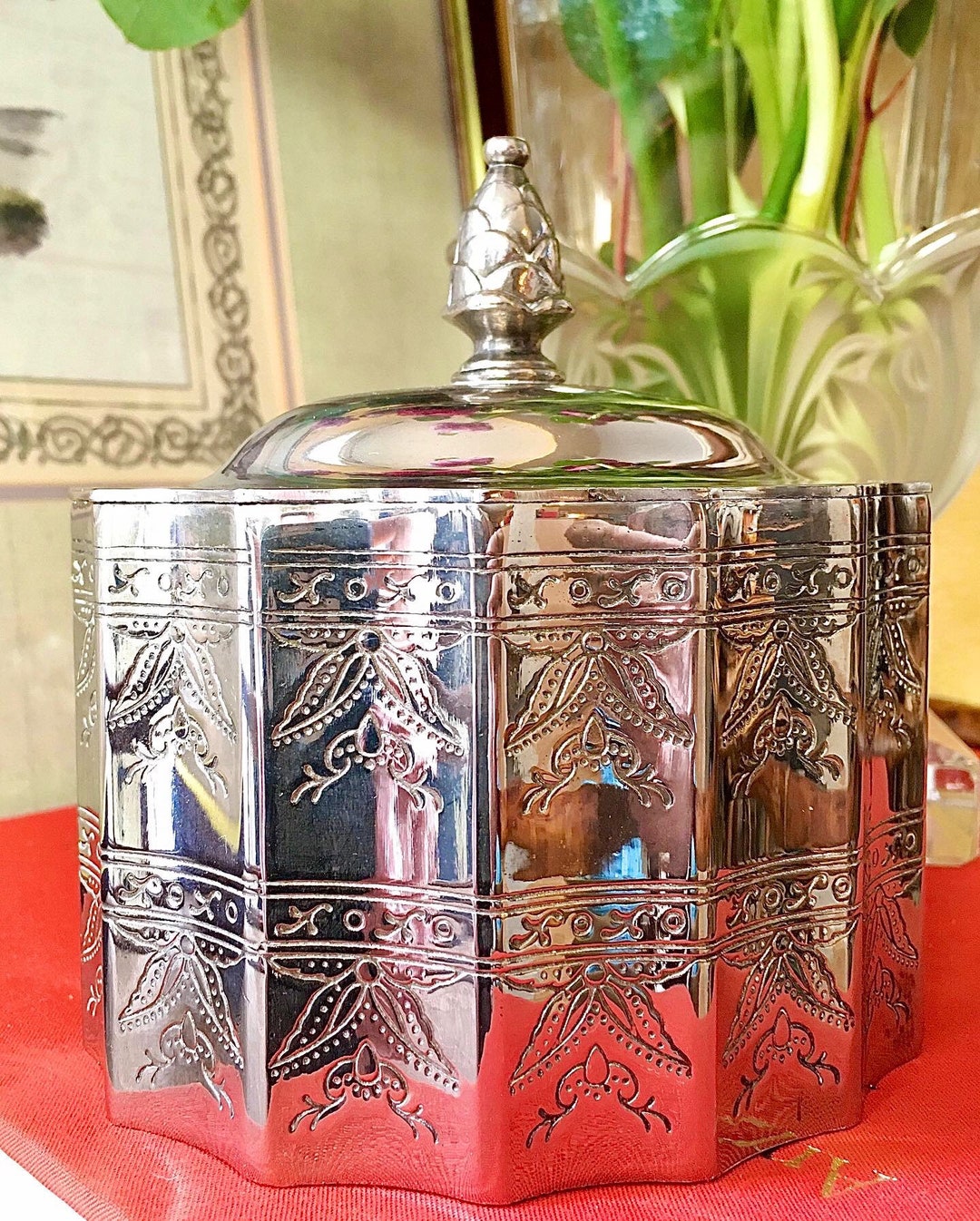 Godinger Jewelry Box in Silver Plate & Velvet - Etsy