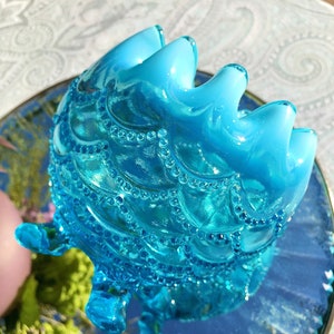 Antique Northwood Glass Cerulean Blue & Opaline Edge Vase - Etsy