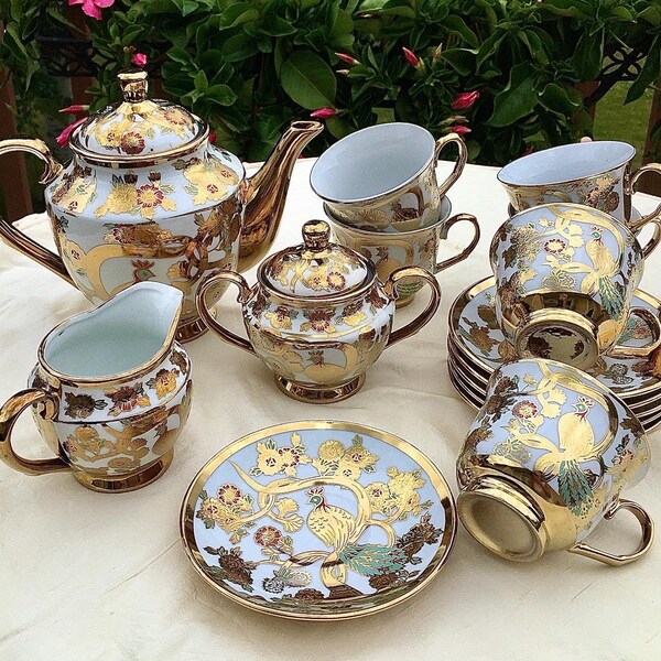 Gold Tea Cup Set - Etsy