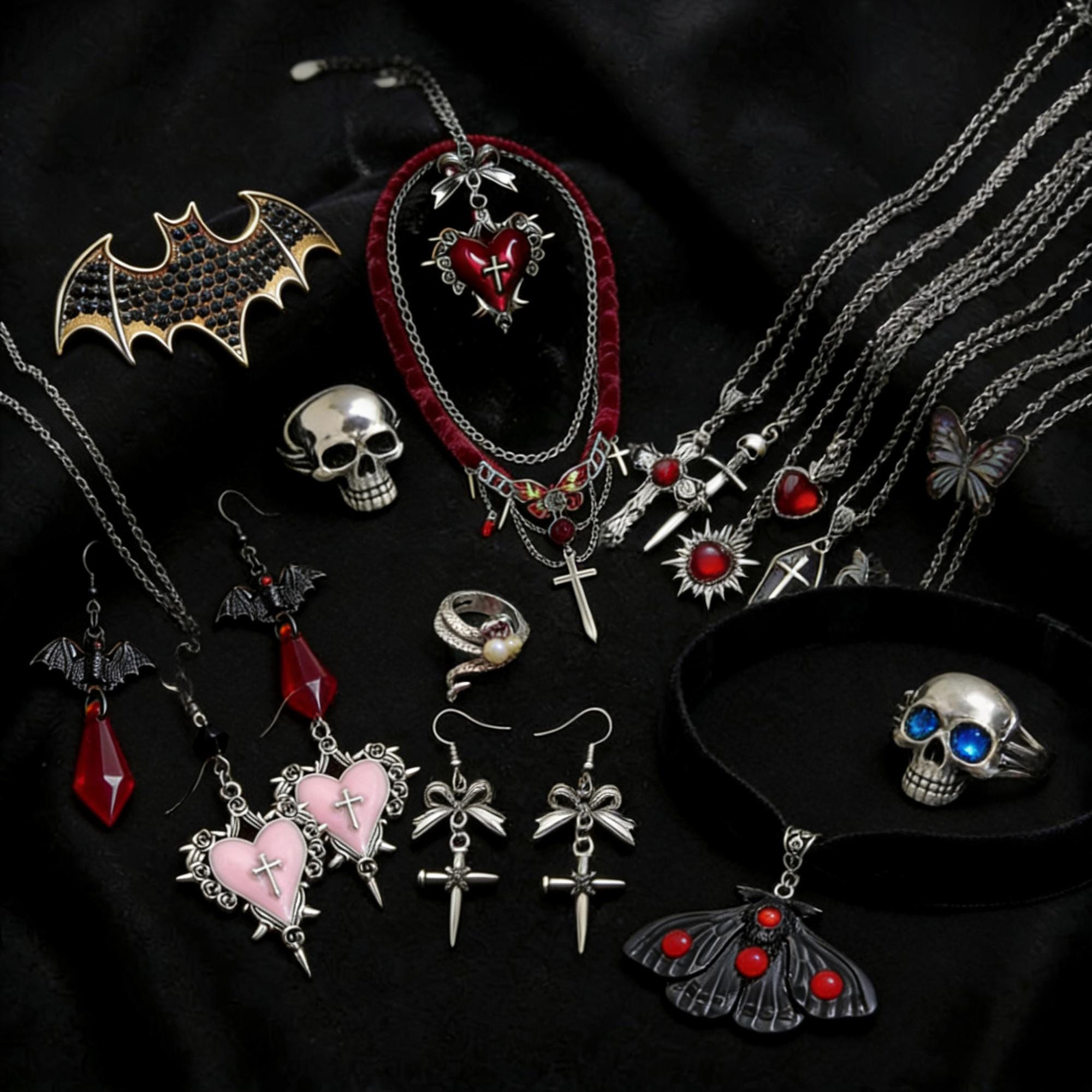 Mysterious Jewelry Jar - Punk Gothic Jewelry Set, Dark Aesthetics ...