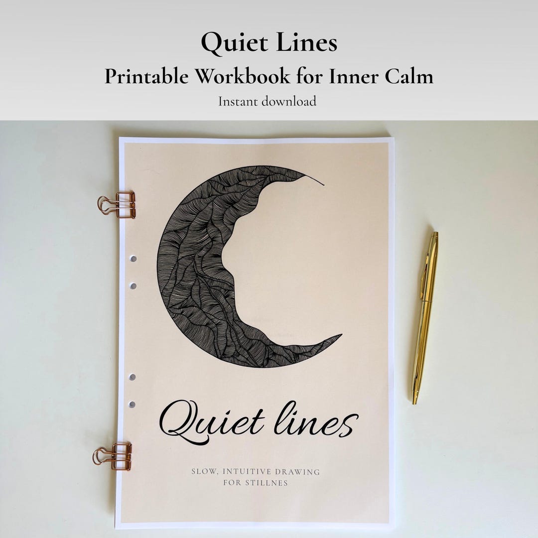 Printable Mindfulness Workbook | Intuitive Line Drawing for Calm (PDF ...