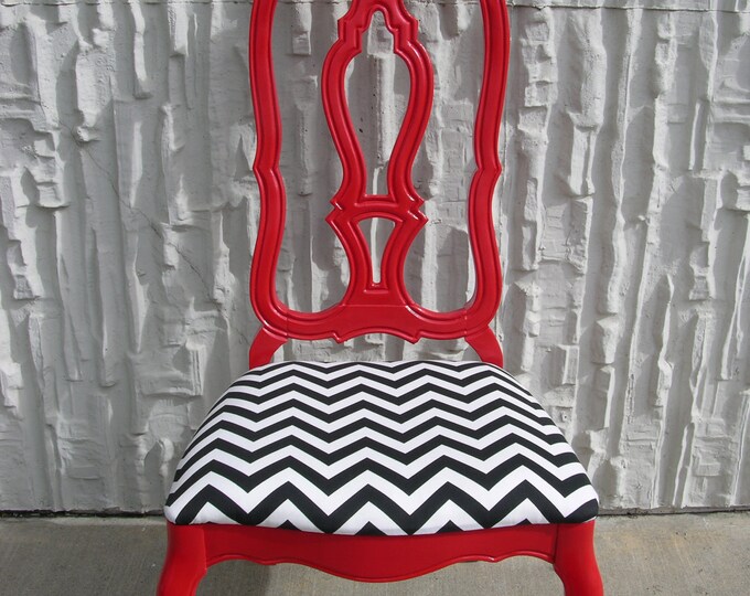 Red Lacquer Queen Anne Chair - Etsy