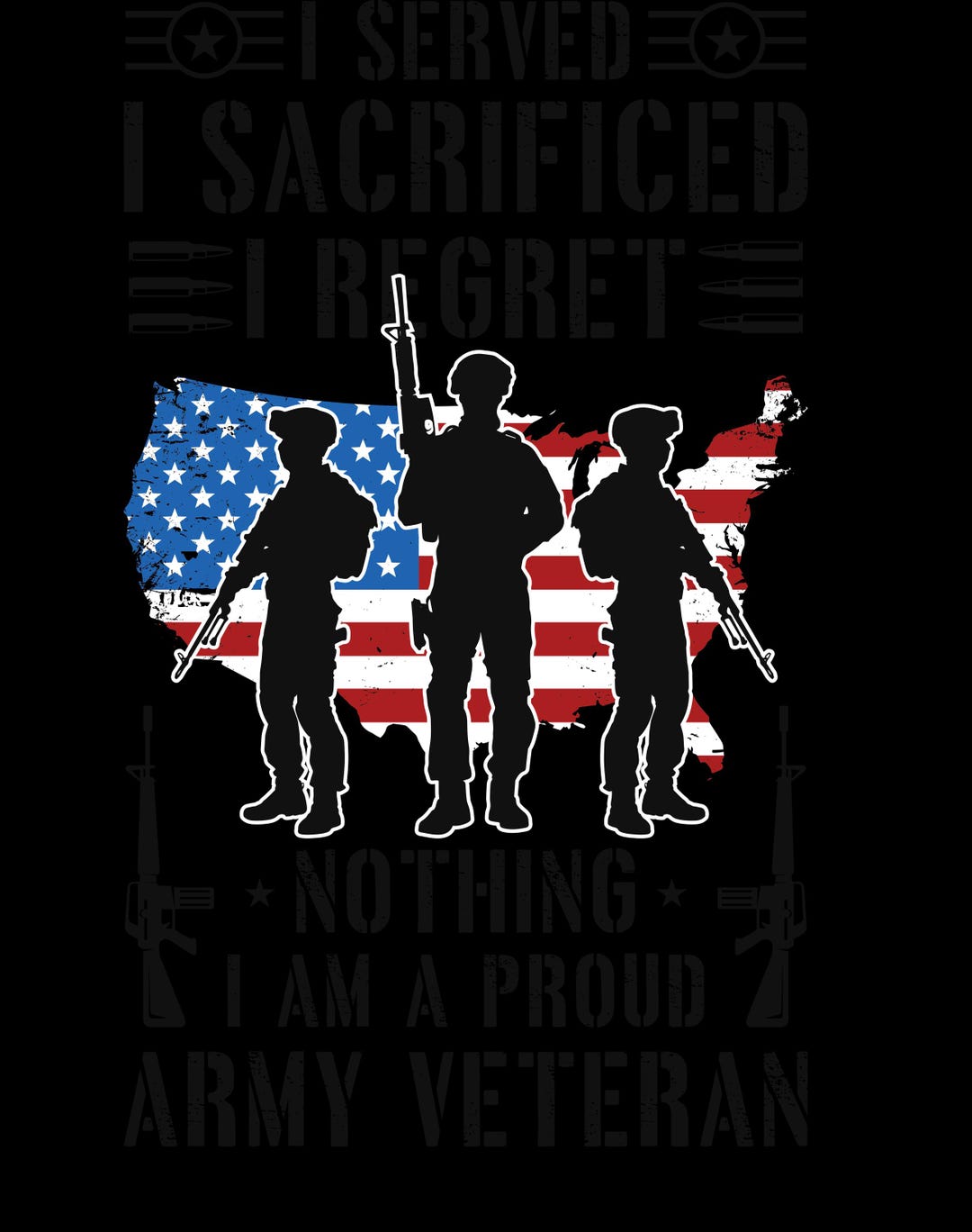 I Served I Sacrificed I Regret Nothing SVG PNG, Proud Army Veteran ...