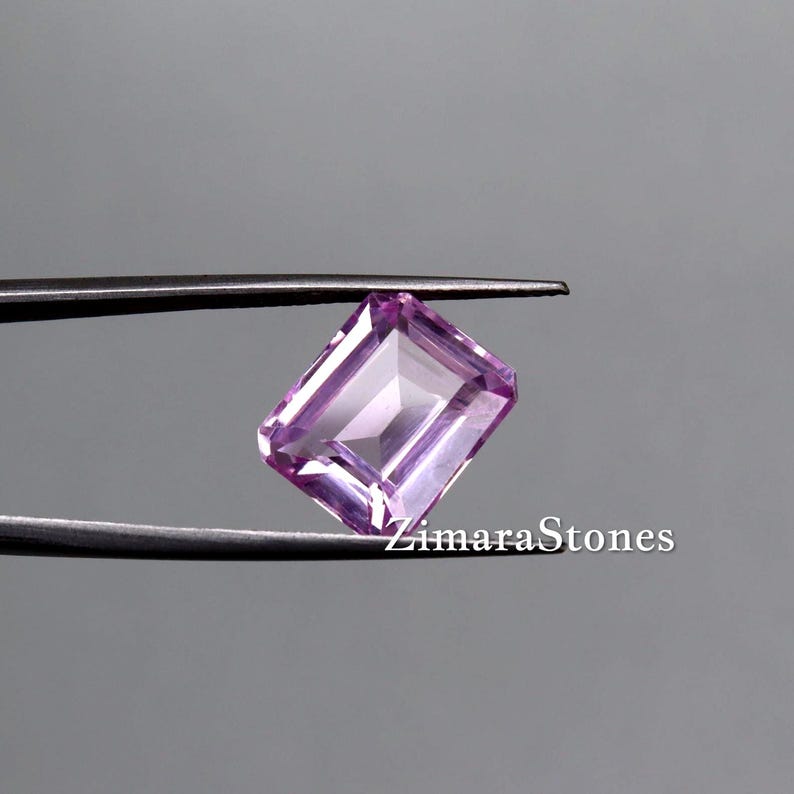 Natural 7.40 Ct Light Pink Sapphire | Unheated Emerald Cut Loose ...