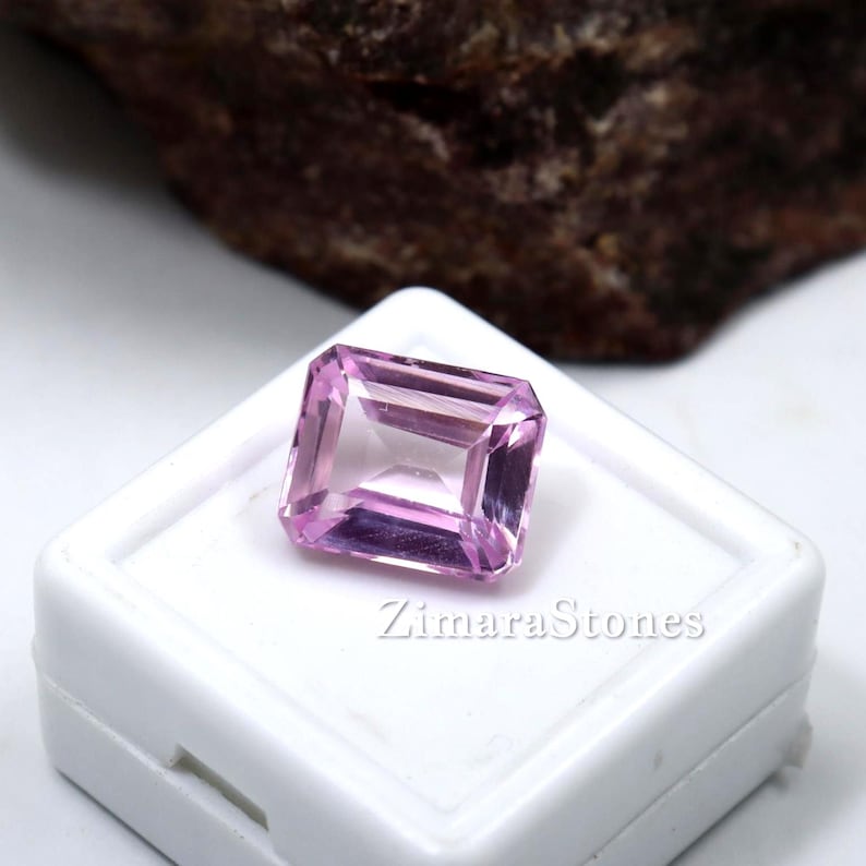 Natural 7.40 Ct Light Pink Sapphire | Unheated Emerald Cut Loose ...