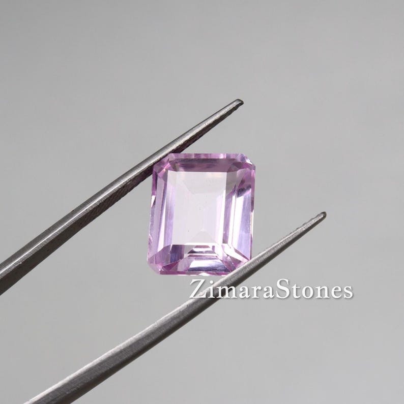 Natural 7.40 Ct Light Pink Sapphire | Unheated Emerald Cut Loose ...
