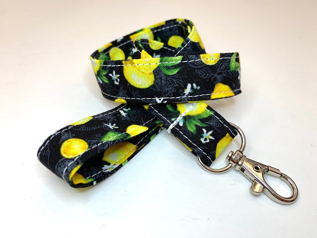 Lemon Lanyard - Black Background - Choose Your Length - Optional ...