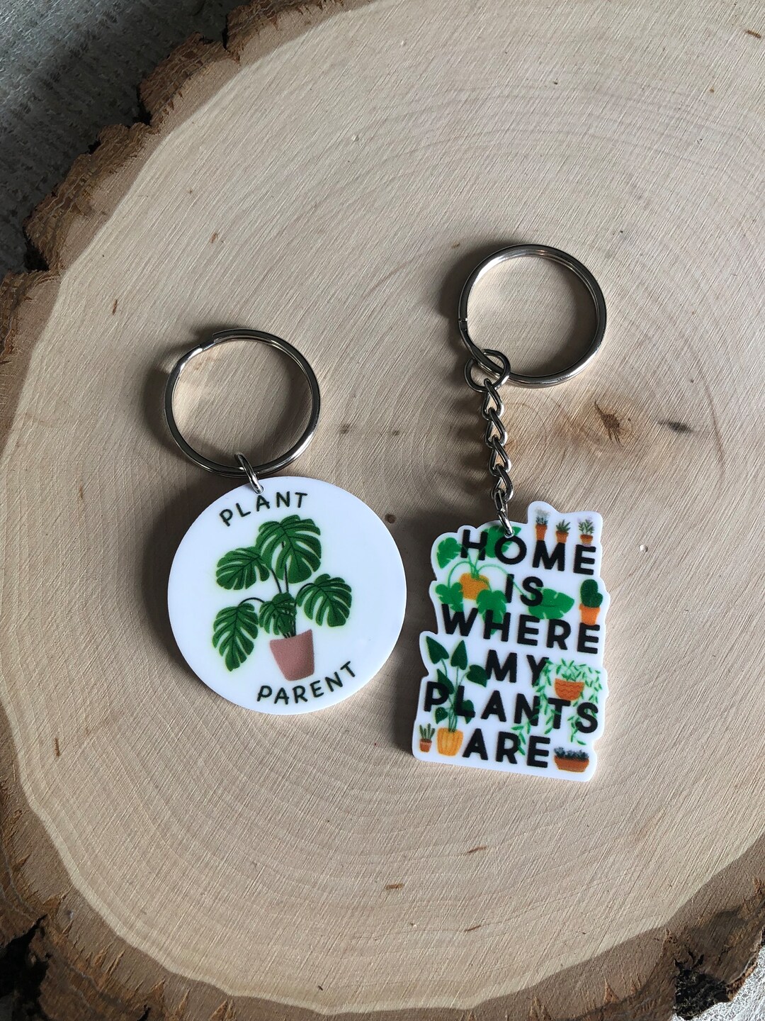 Plant Lover Keychain and Keyring, Plant Parent, Plastic Keyring - Etsy