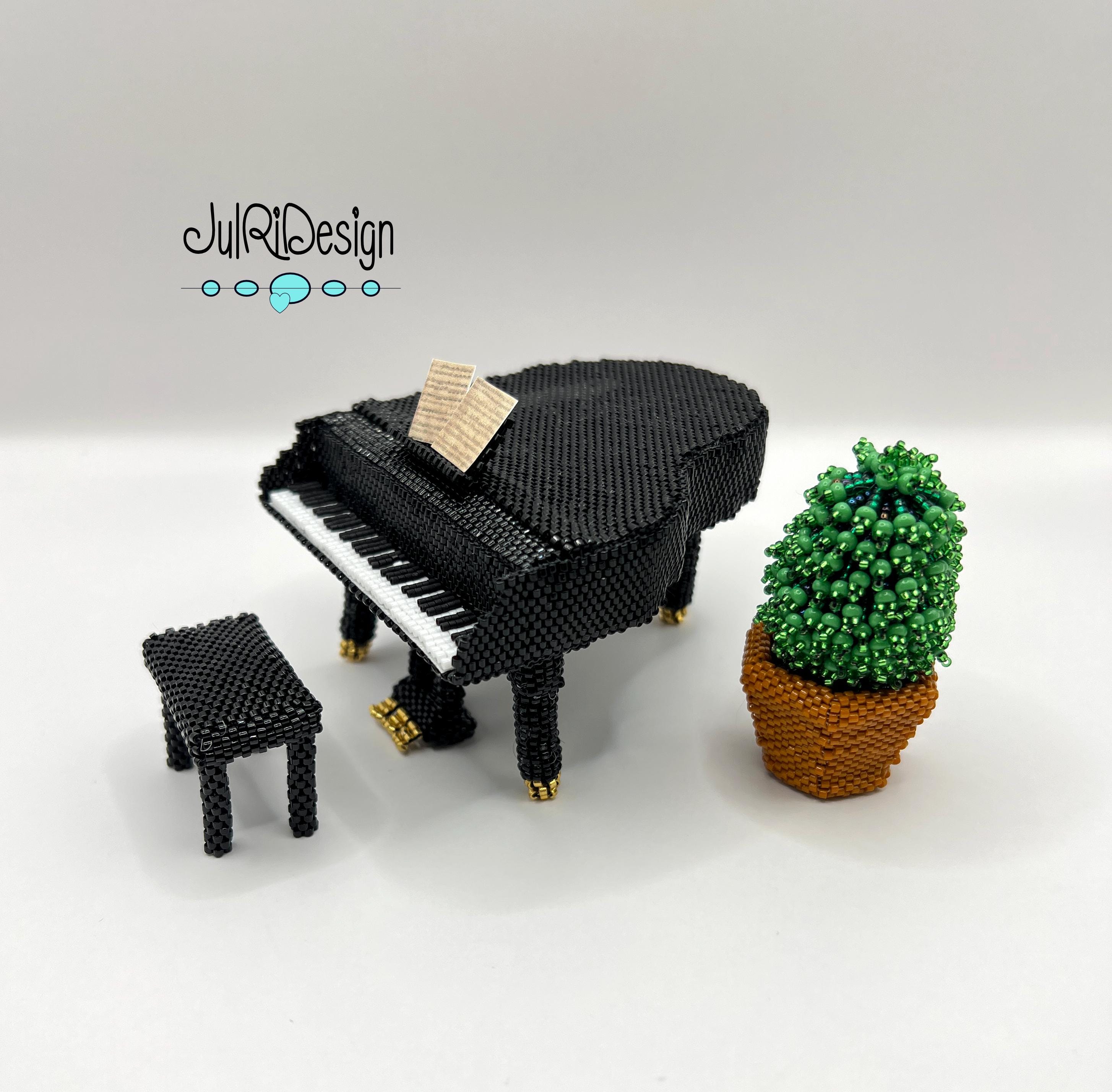 Beaded Miniature Baby Grand Piano Tutorial/pattern/instructions/pdf ...