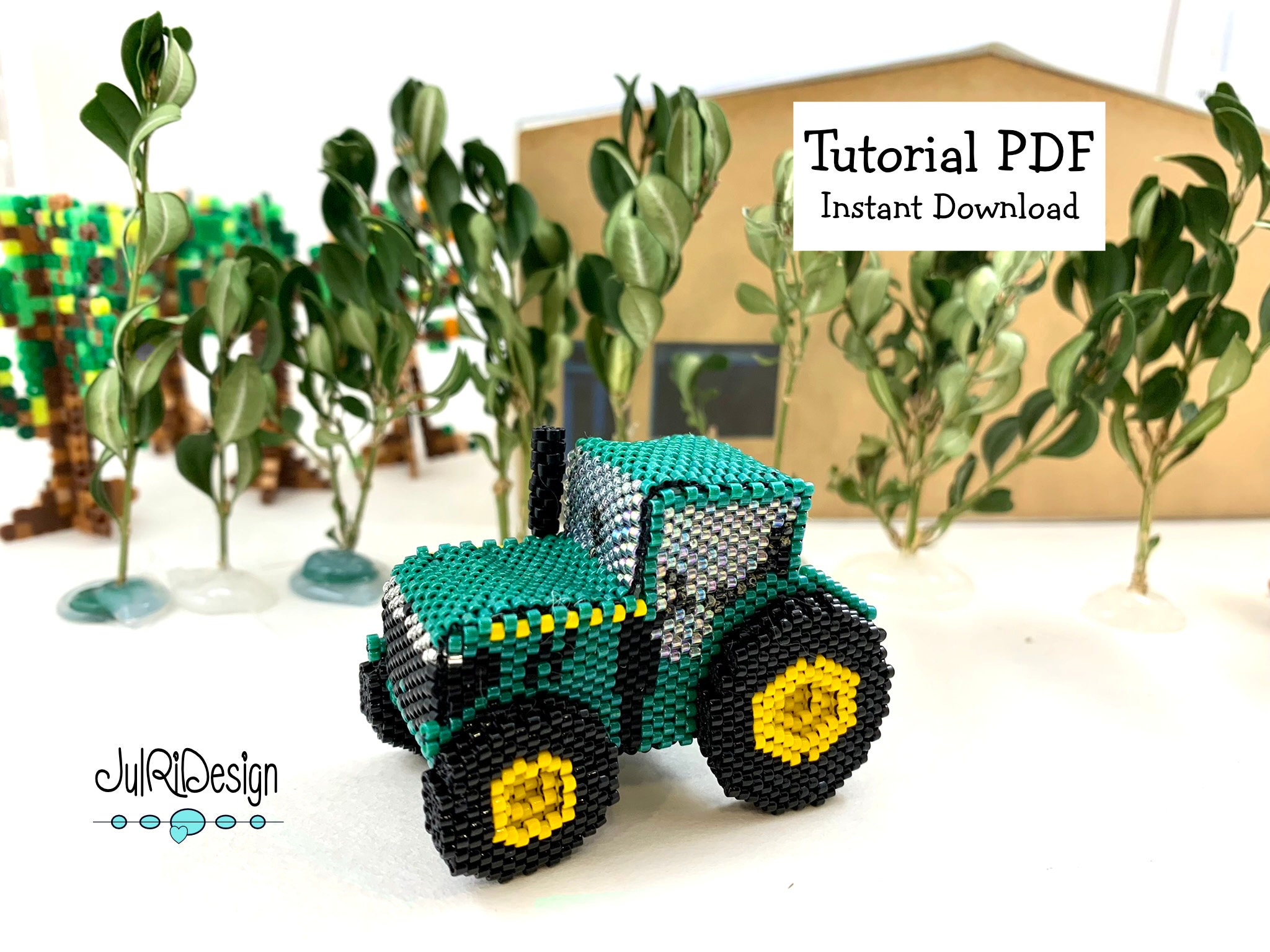 Beaded Miniature Tractor Tutorial/pattern/instructions/pdf - Etsy