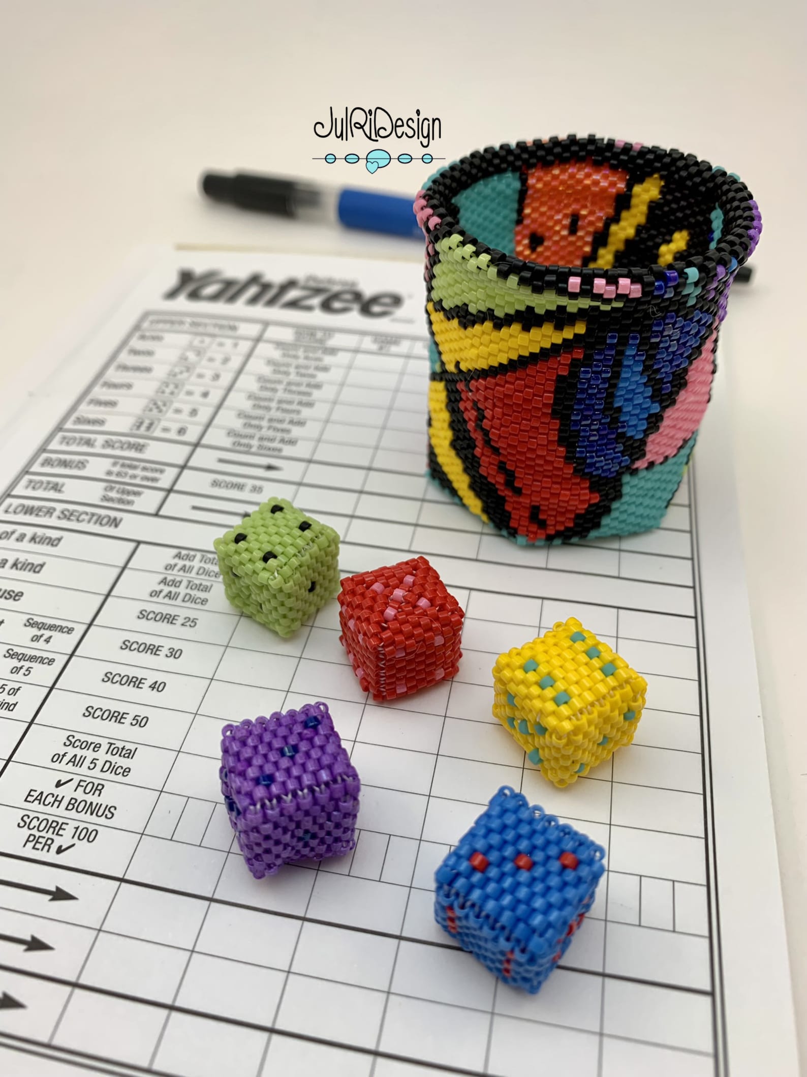 Beaded Dice and Shaker Tutorial/pattern/instructions/pdf | Etsy