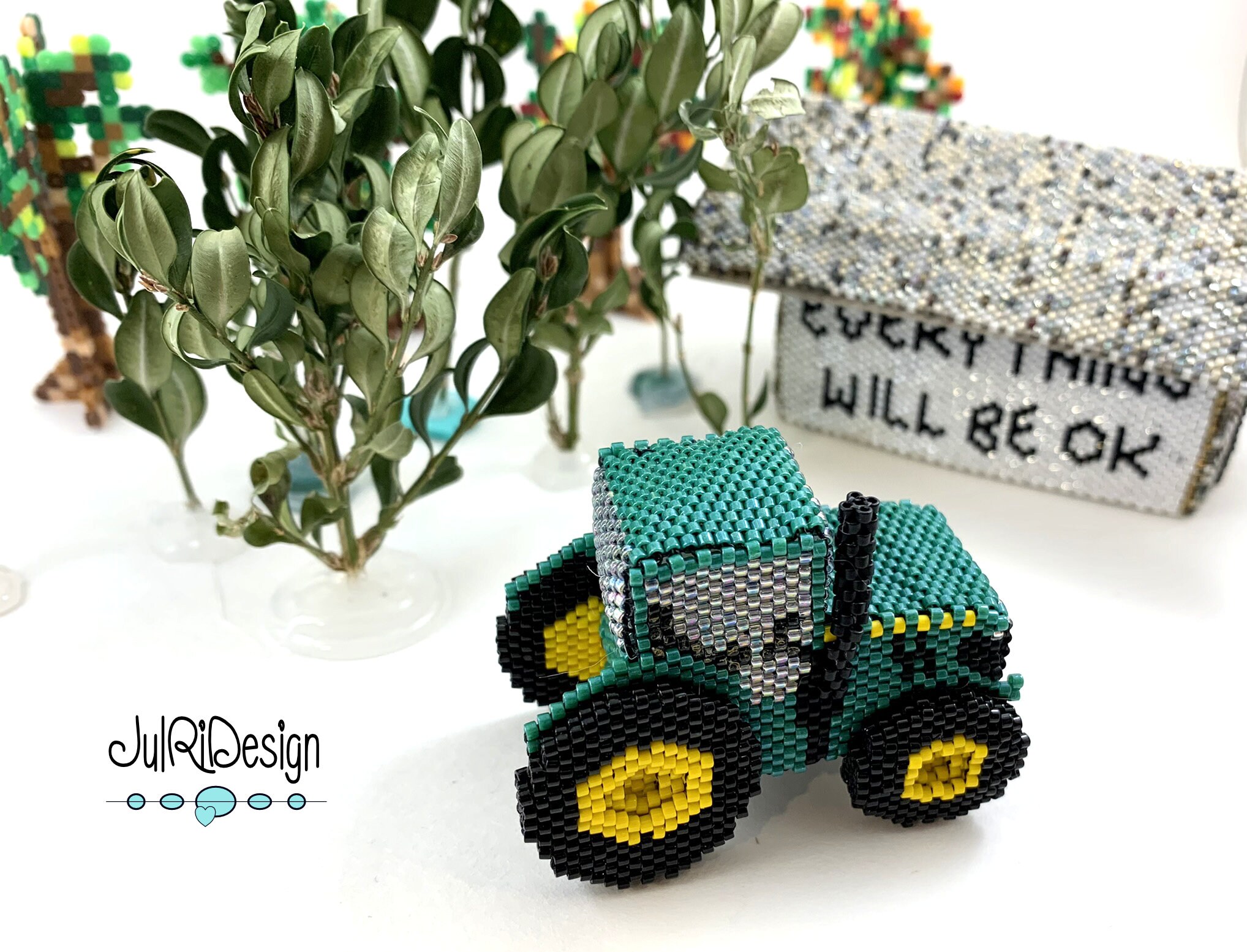Beaded Miniature Tractor Tutorial/pattern/instructions/pdf - Etsy
