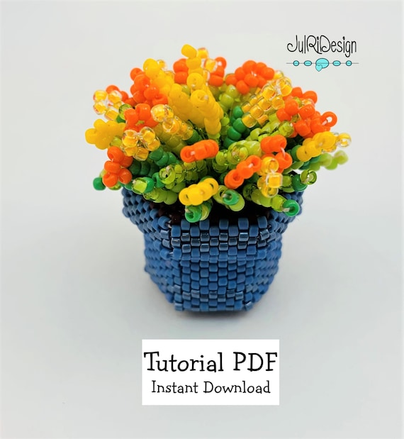 Mini Flower Pot large Tutorial/pattern/instructions/pdf - Etsy