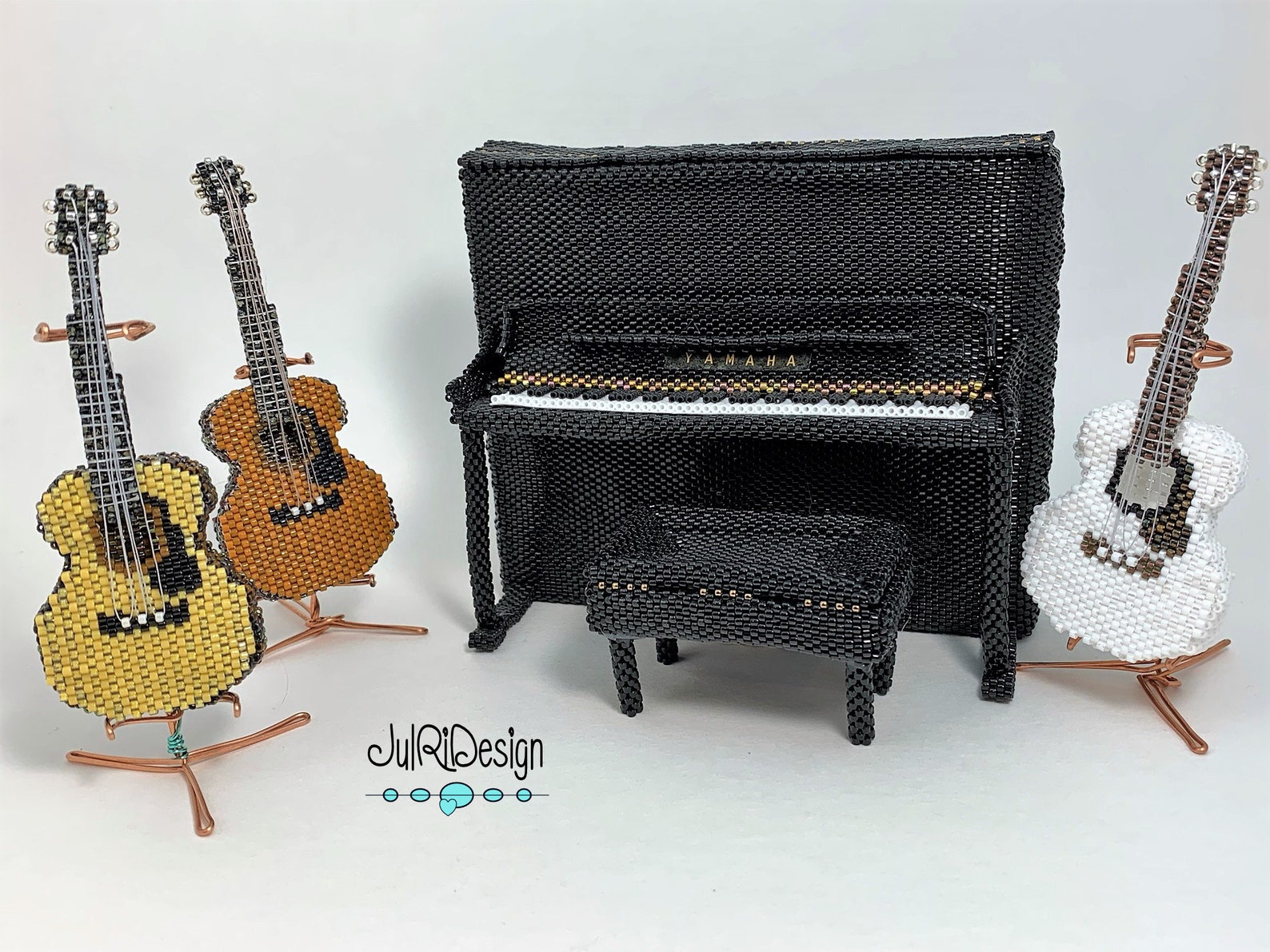 Beaded Miniature Acoustic Guitar - Etsy