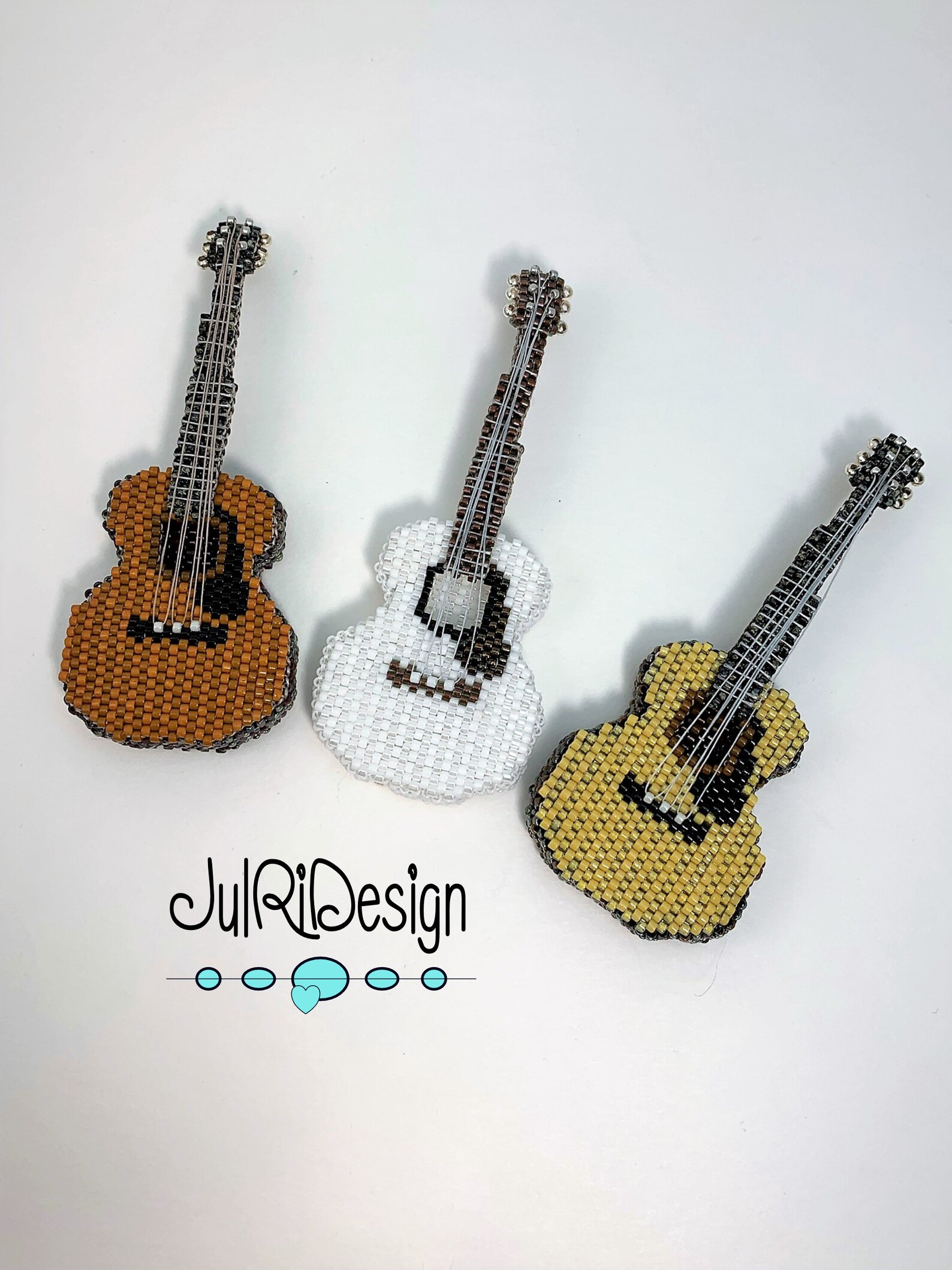Beaded Miniature Acoustic Guitar - Etsy