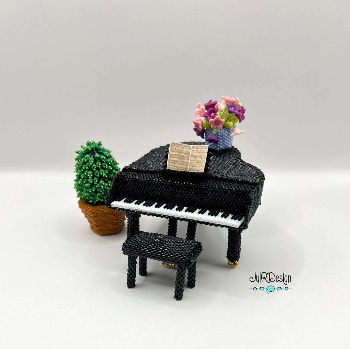 Beaded Miniature Baby Grand Piano Tutorial/pattern/instructions/pdf ...