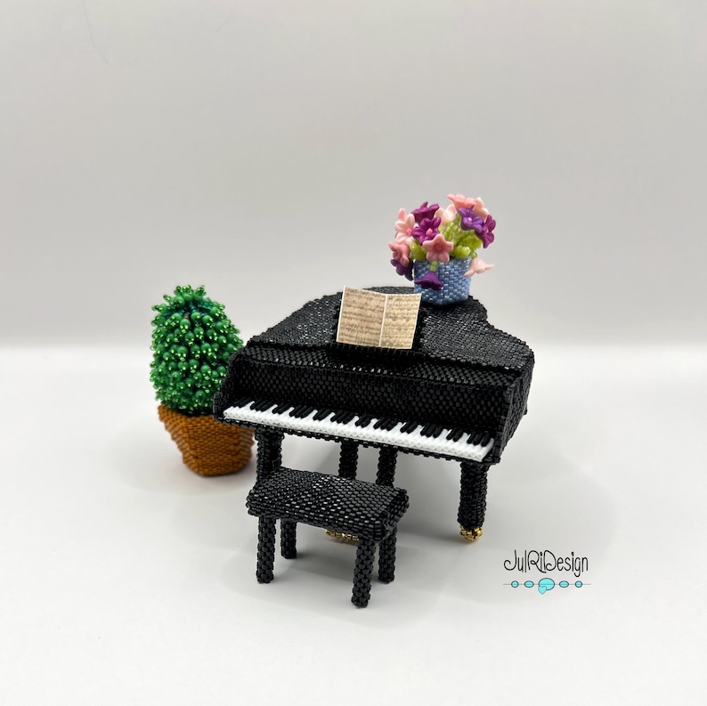 Beaded Miniature Baby Grand Piano Tutorial/pattern/instructions/pdf ...