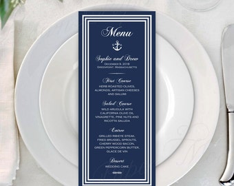 Nautical menu | Etsy