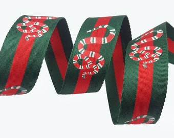 Green and red ribbon | Etsy