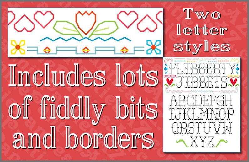PDF Counted Cross Stitch Pattern Flibberty Jibbets Alphabet - 18 ...