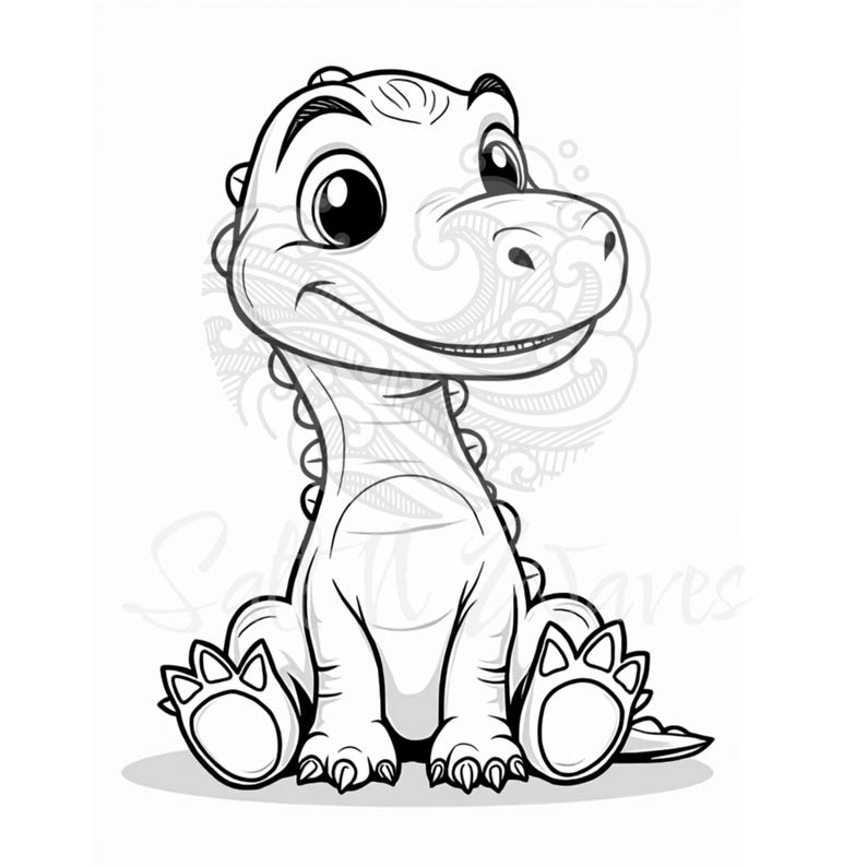 Dinosaur Coloring Pages, Friendly Creatures PDF Book, Kids Printable ...