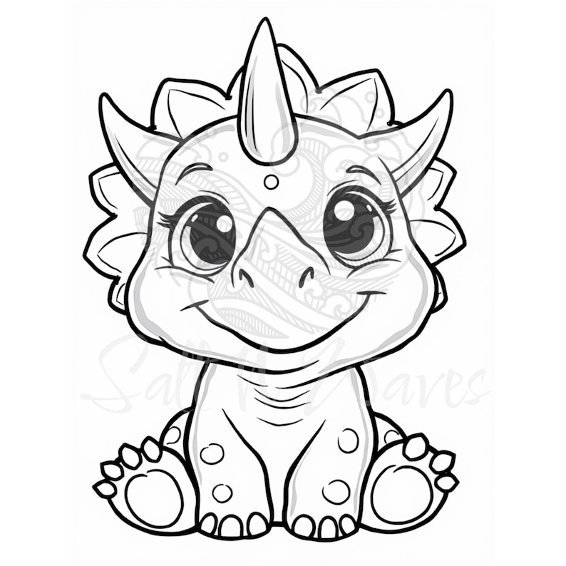 Dinosaur Coloring Pages, Friendly Creatures PDF Book, Kids Printable ...