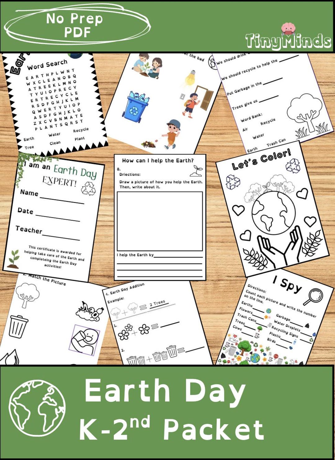 Earth Day Activity Packet for Kids | No Prep Printable Worksheets ...
