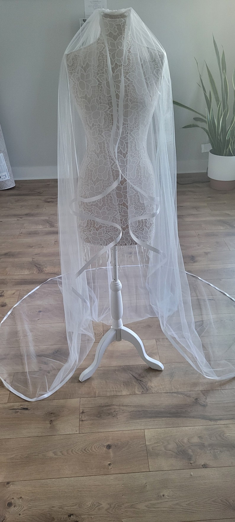 Cathedral Veil With 5/8" Satin Ribbon | Wedding Veil, Bridal Veil ...