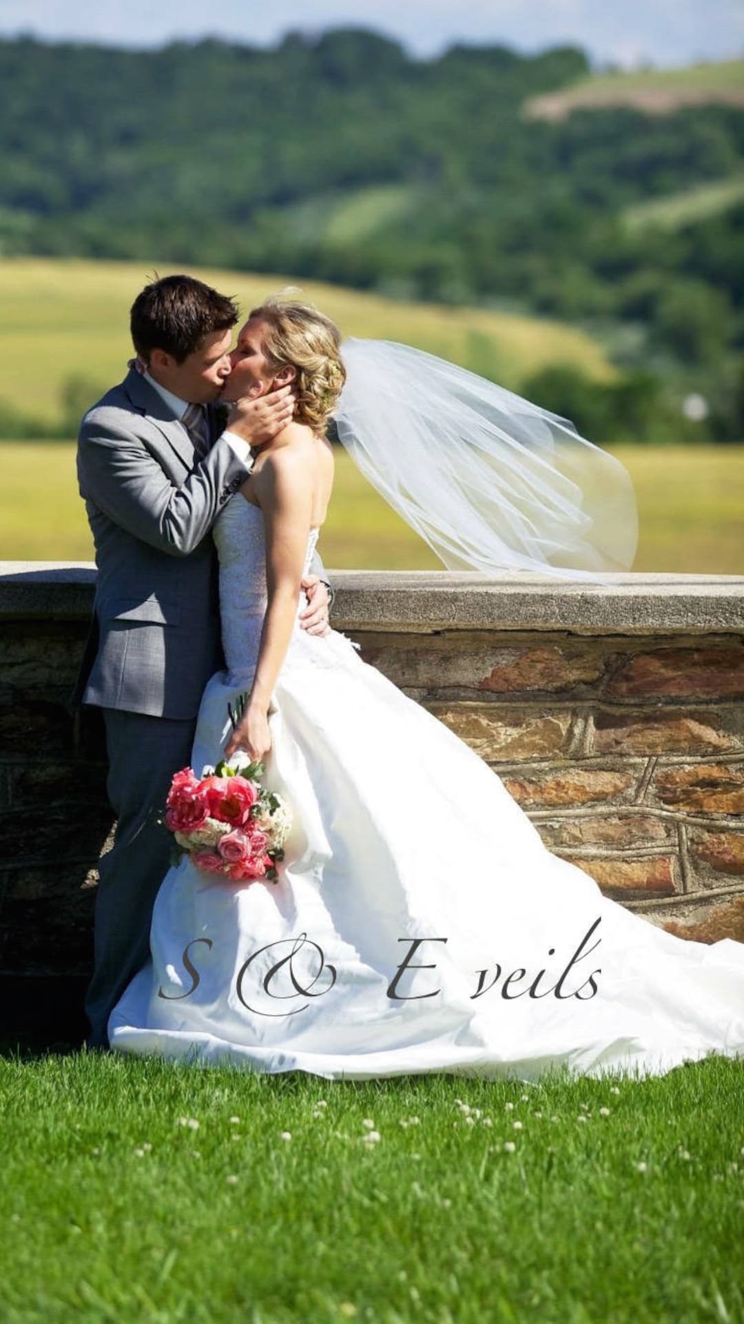 2-tier Simple Waist Length Veil | Blusher and Wedding Veils, Bridal ...