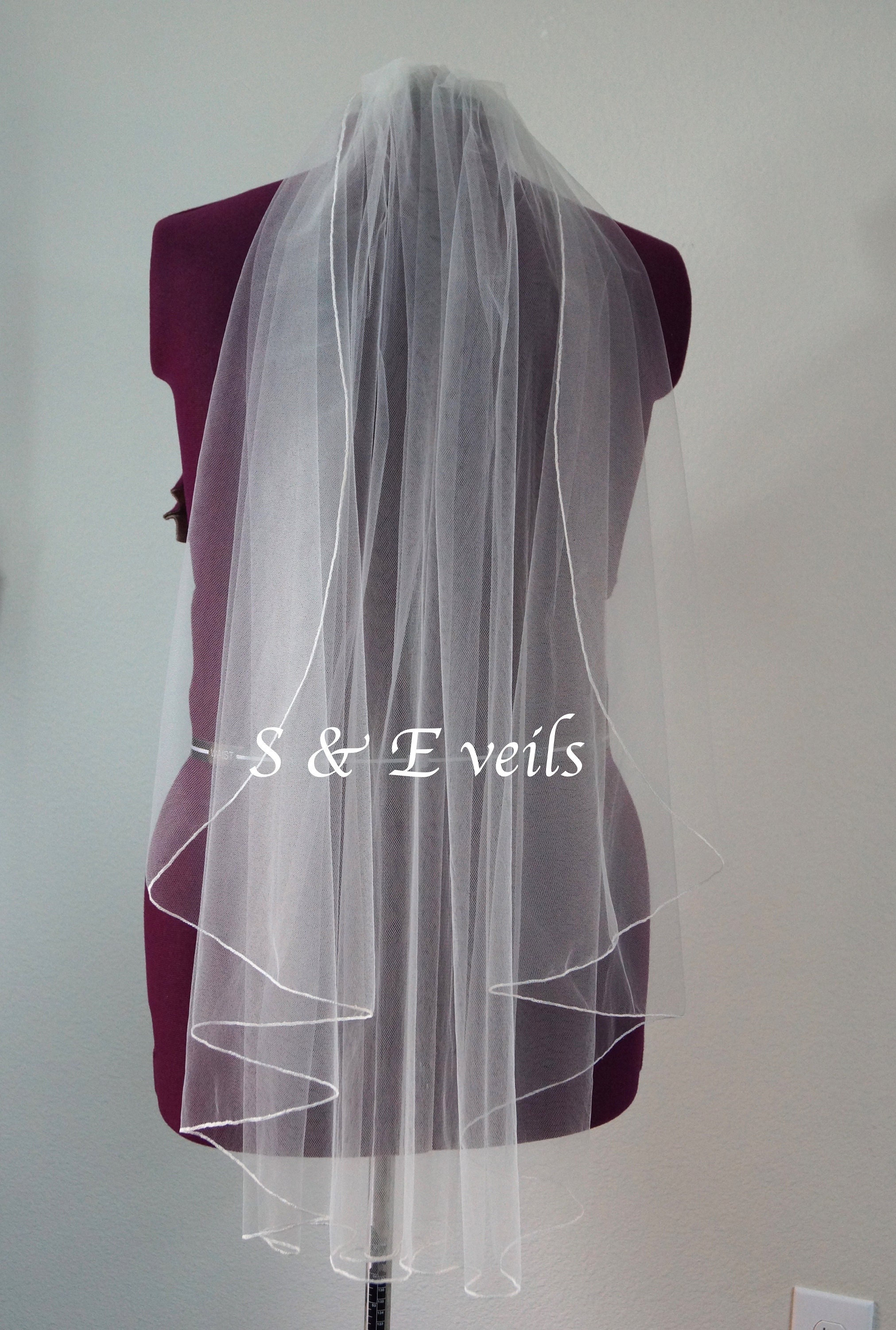 Angel Cut Veil With Pencil Edge Bridal Veil Bridal - Etsy