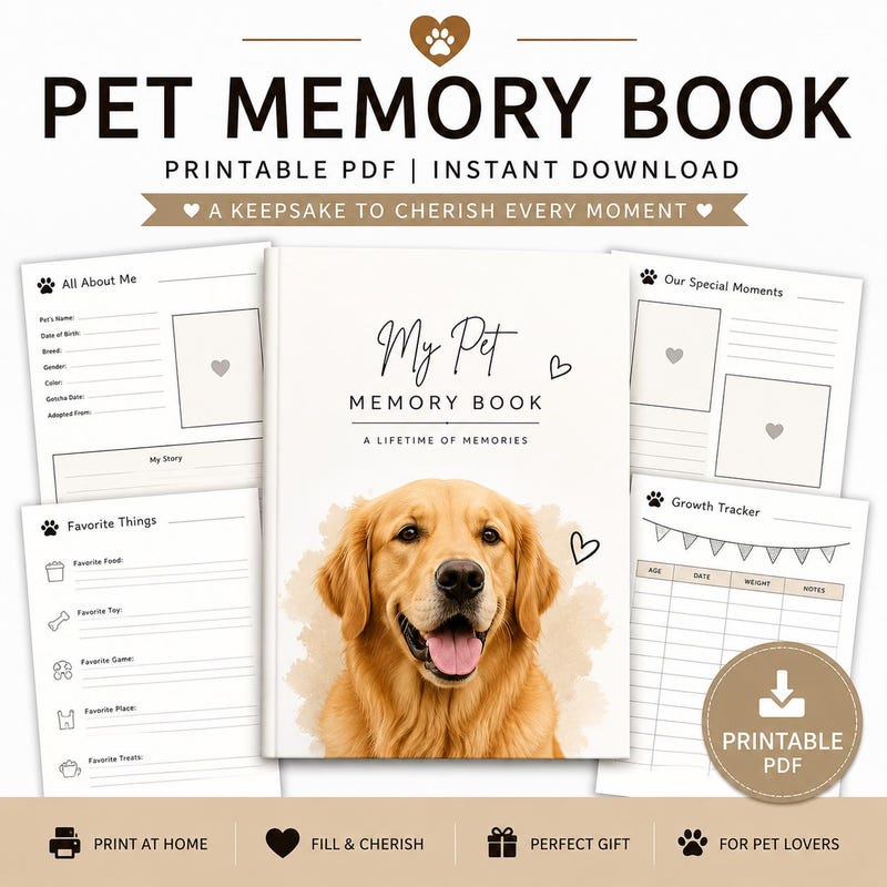Pet Memory Book Pdf - Etsy