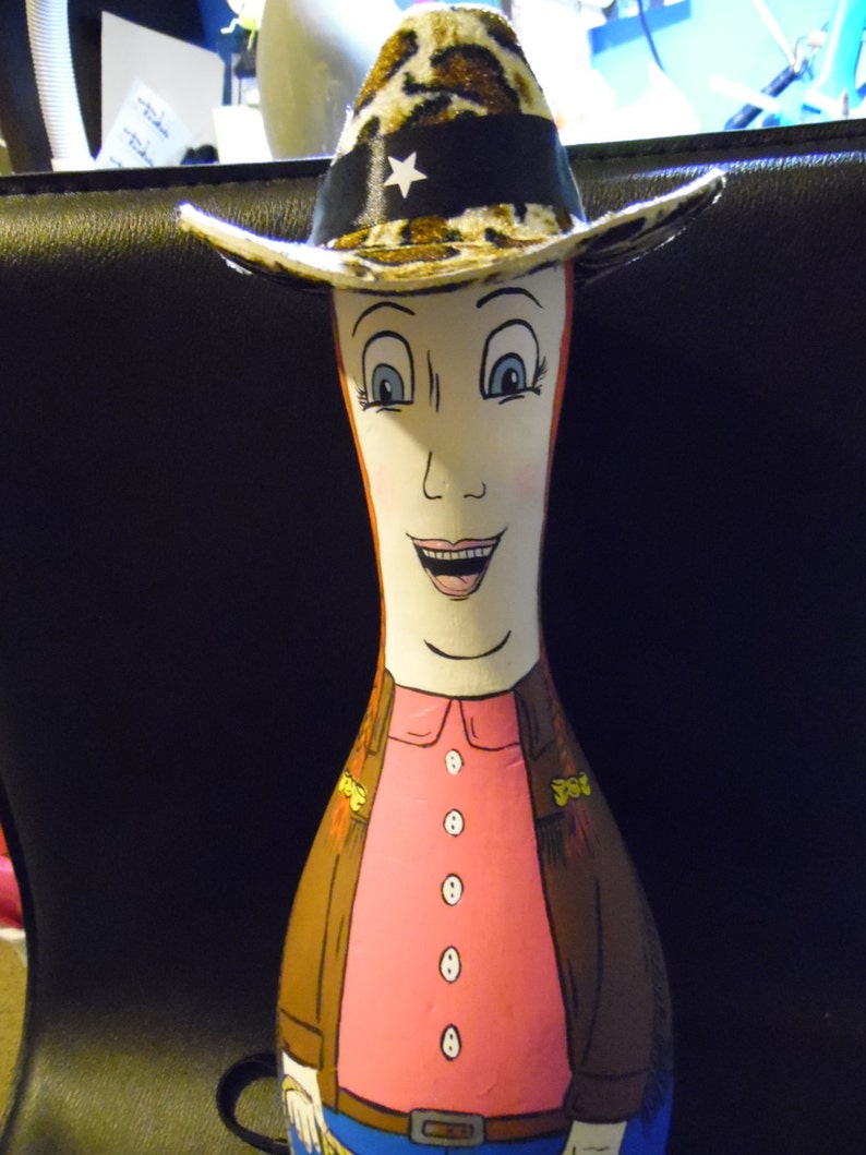 Cowgirl Bowling Pin - Etsy