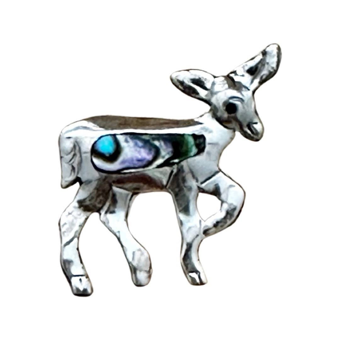 Vintage Alpaca and Abalone Deer or Lamb Brooch Pin - Etsy