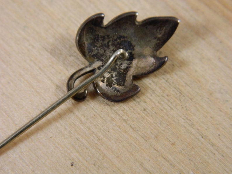 Sterling Silver Leaf Stick Pin Vintage Stick Brooch Fall | Etsy