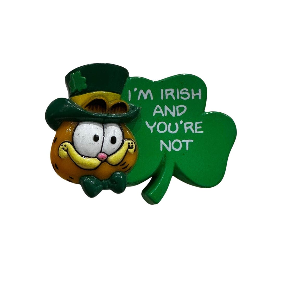 Vintage 1979 Garfield Lucky Shamrock Clover St Patricks Day Pin - Etsy