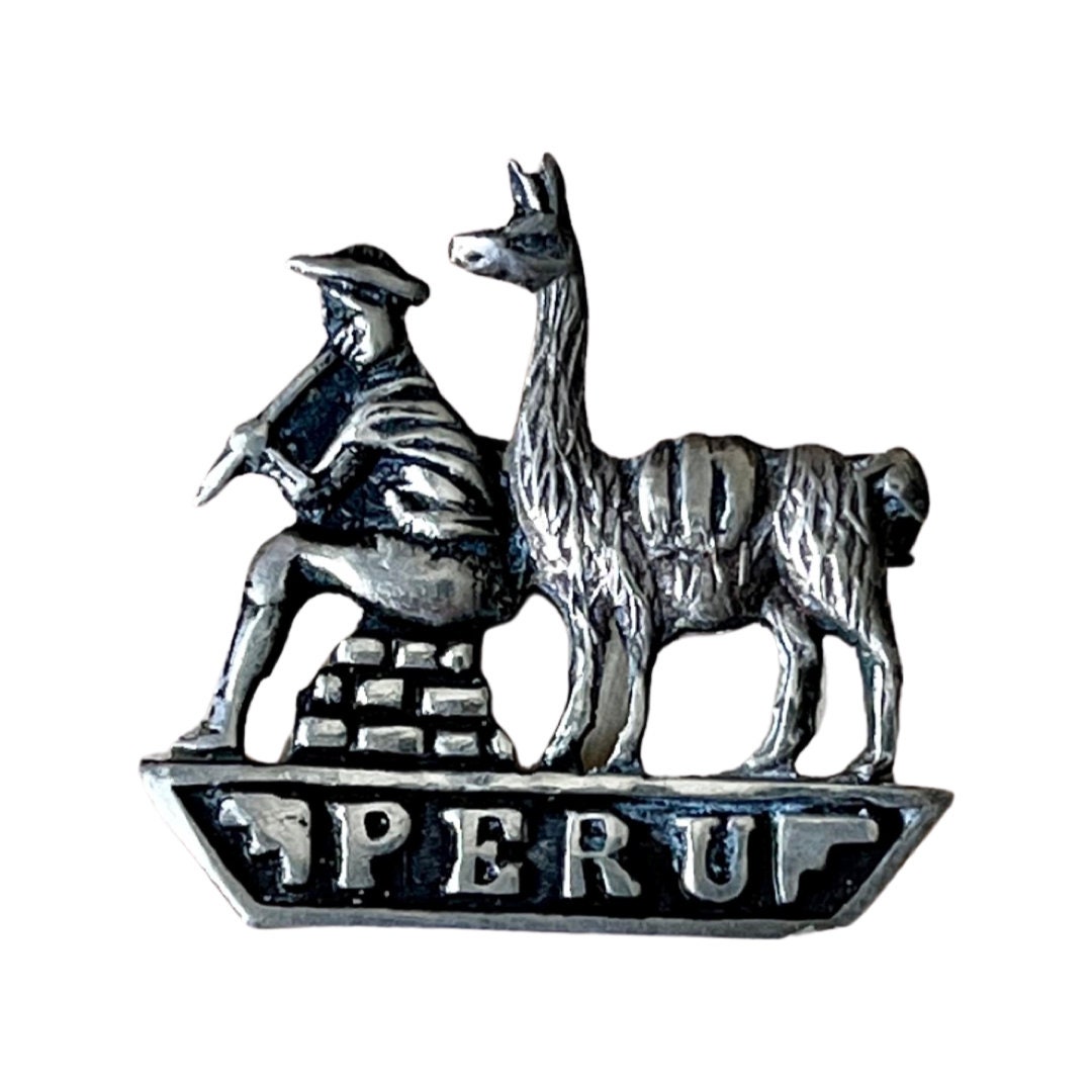 Peruvian Silver Brooch, Vintage Peru Sterling Silver Figural Brooch ...